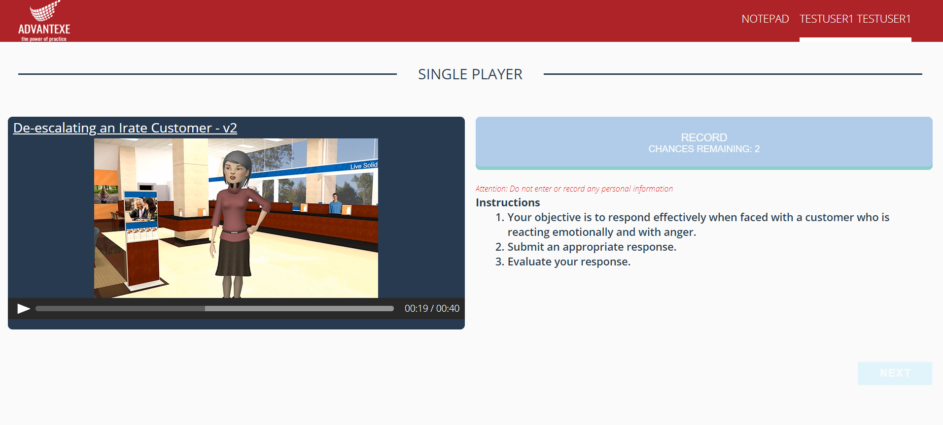 Advantexe's Virtual Role Play - Praction
